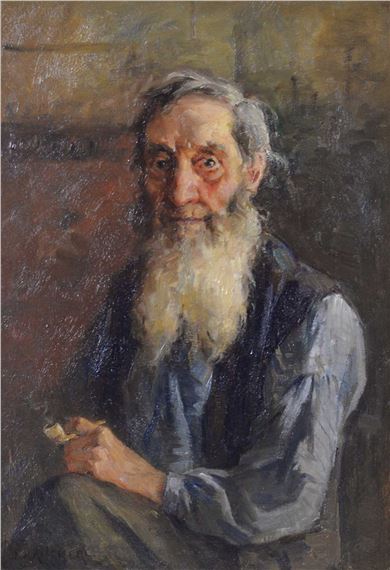 Joseph-Charles Franchère | Vieux Québécois à la pipe | MutualArt