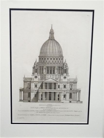 Christopher Wren | Henry Hulsbergh Engraving of Christopher Wren's St ...