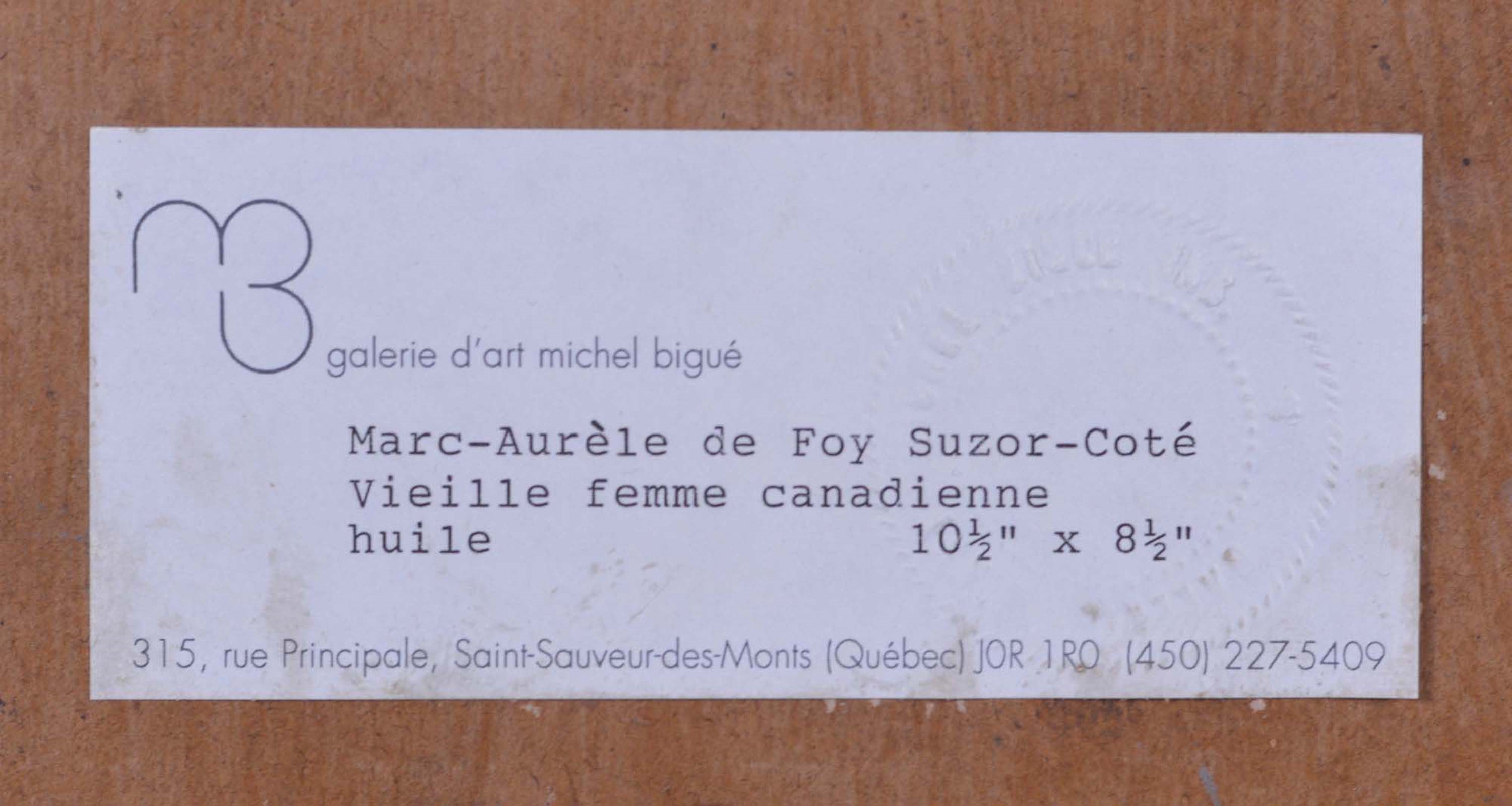 Marc-Aurèle de Foy Suzor-Côté | Vieille femme canadienne (1920) | MutualArt