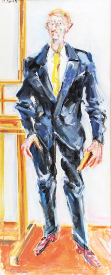 Joseph Konrad Senft Hohburg | Stehendes Selbstbildnis im dunkelblauen ...