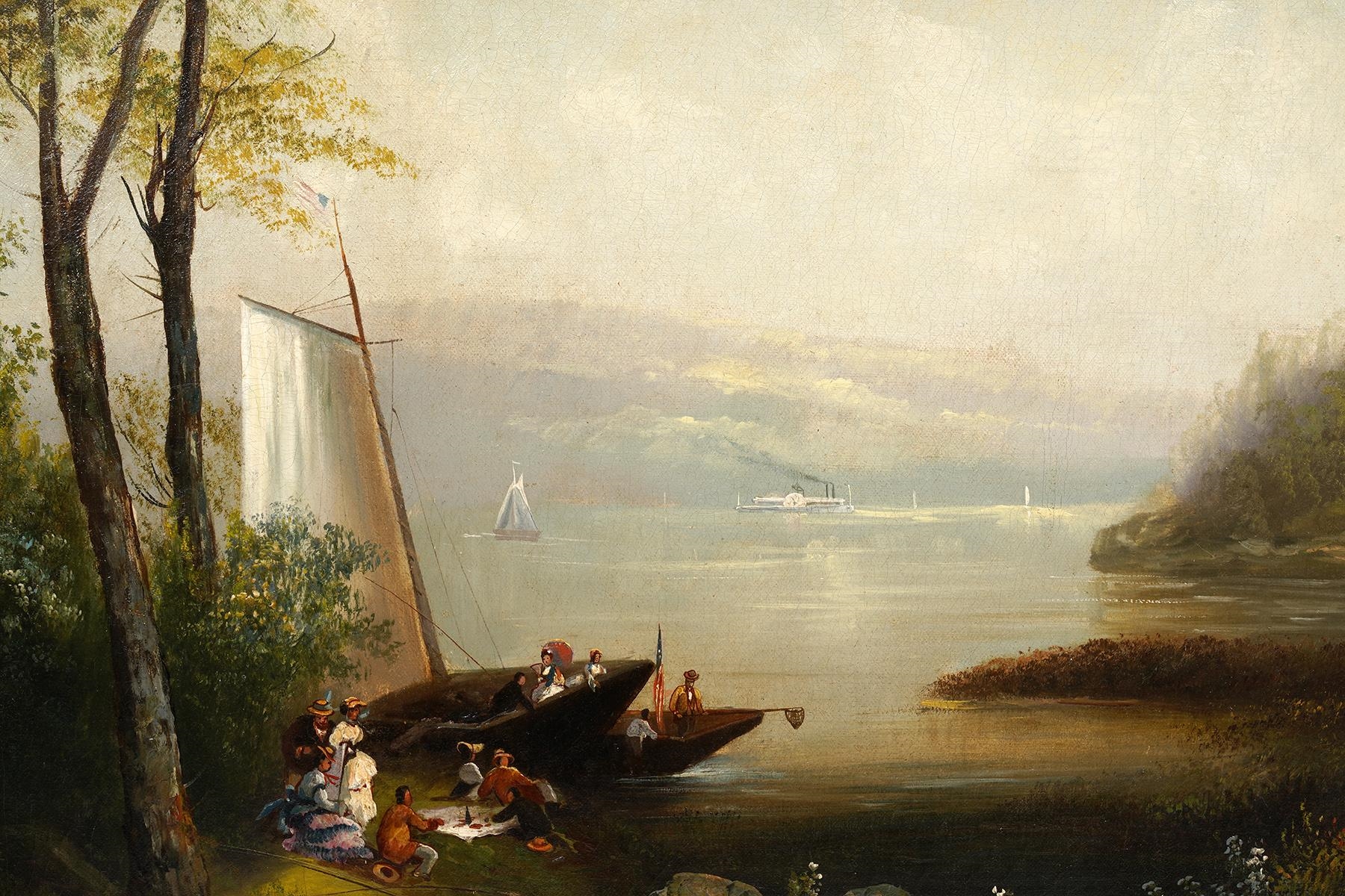 Hudson River School | 19th C. Hudson River School Oil on Canvas (19 ...