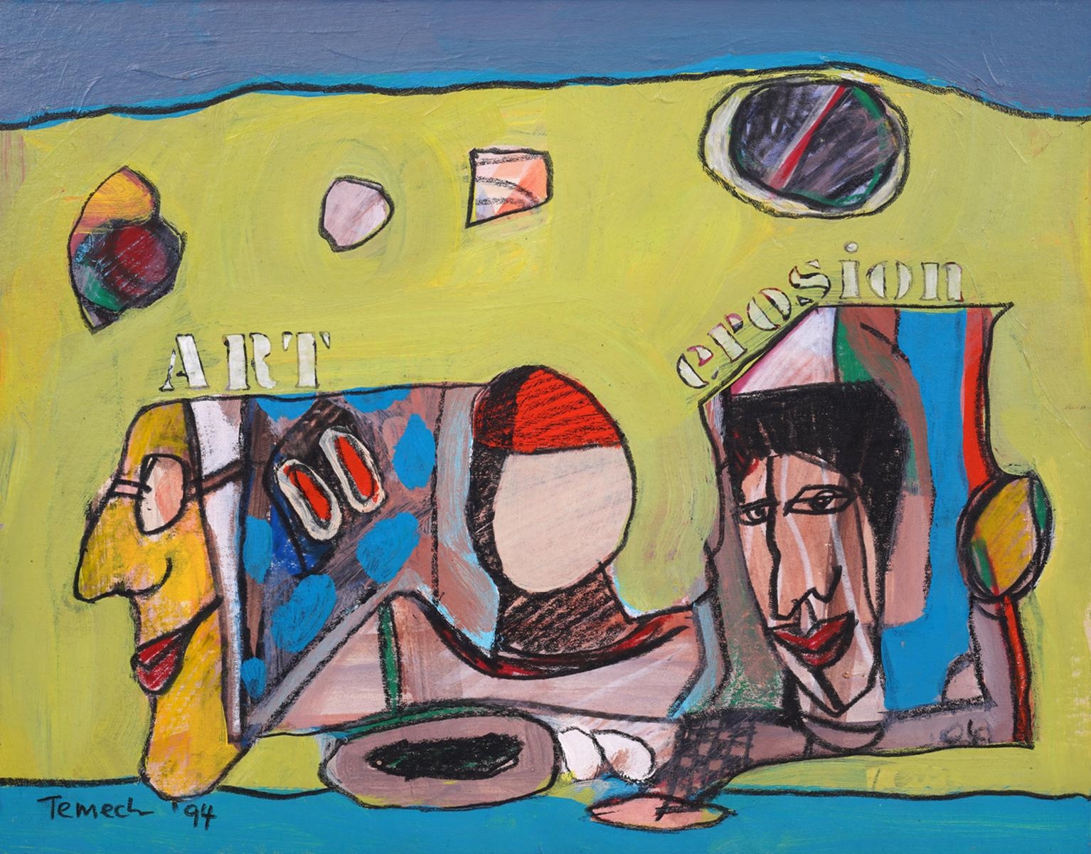 Gunther Temech | Gunther Temech 1994 Oil Painting on Board (1994 ...