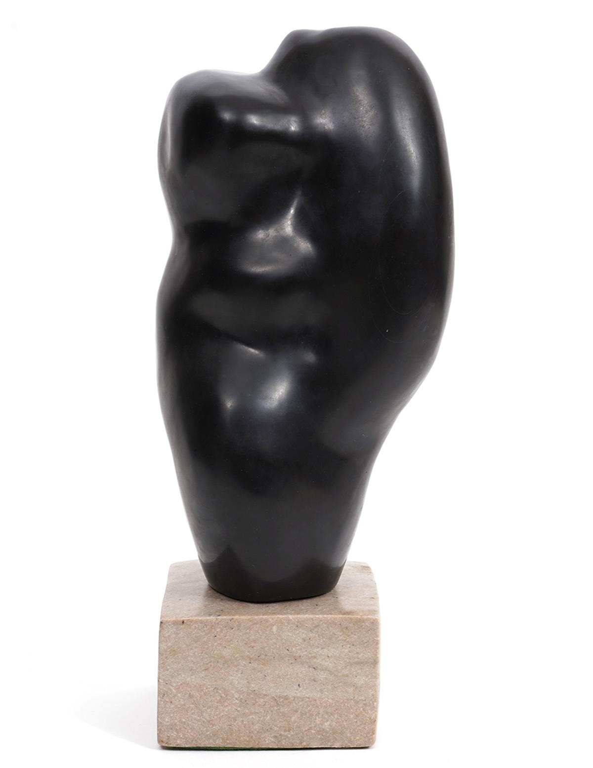 John McIntire | John McIntire Black Hard Stone Sculpture (2006) | MutualArt