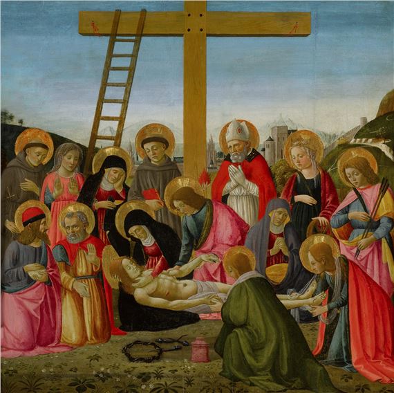 Master of the Fiesole Epiphany | The Lamentation with Saints Francis ...