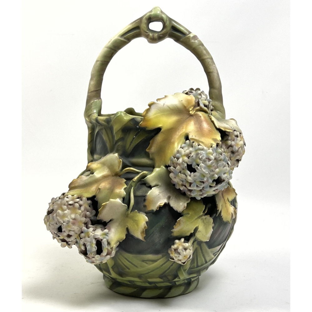 Robert Hanke | Austrian Art Pottery Basket Vase | MutualArt