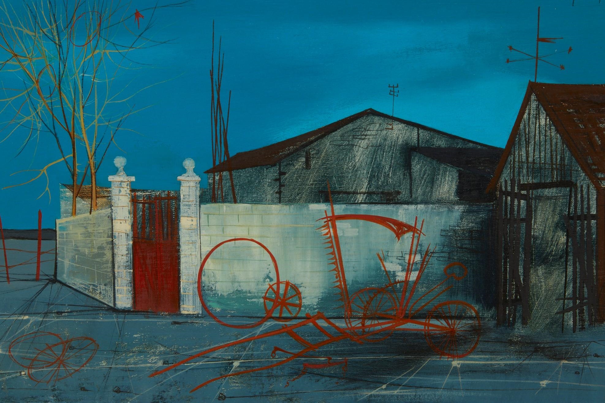 Jean Porcher | Wagons before buildings | MutualArt