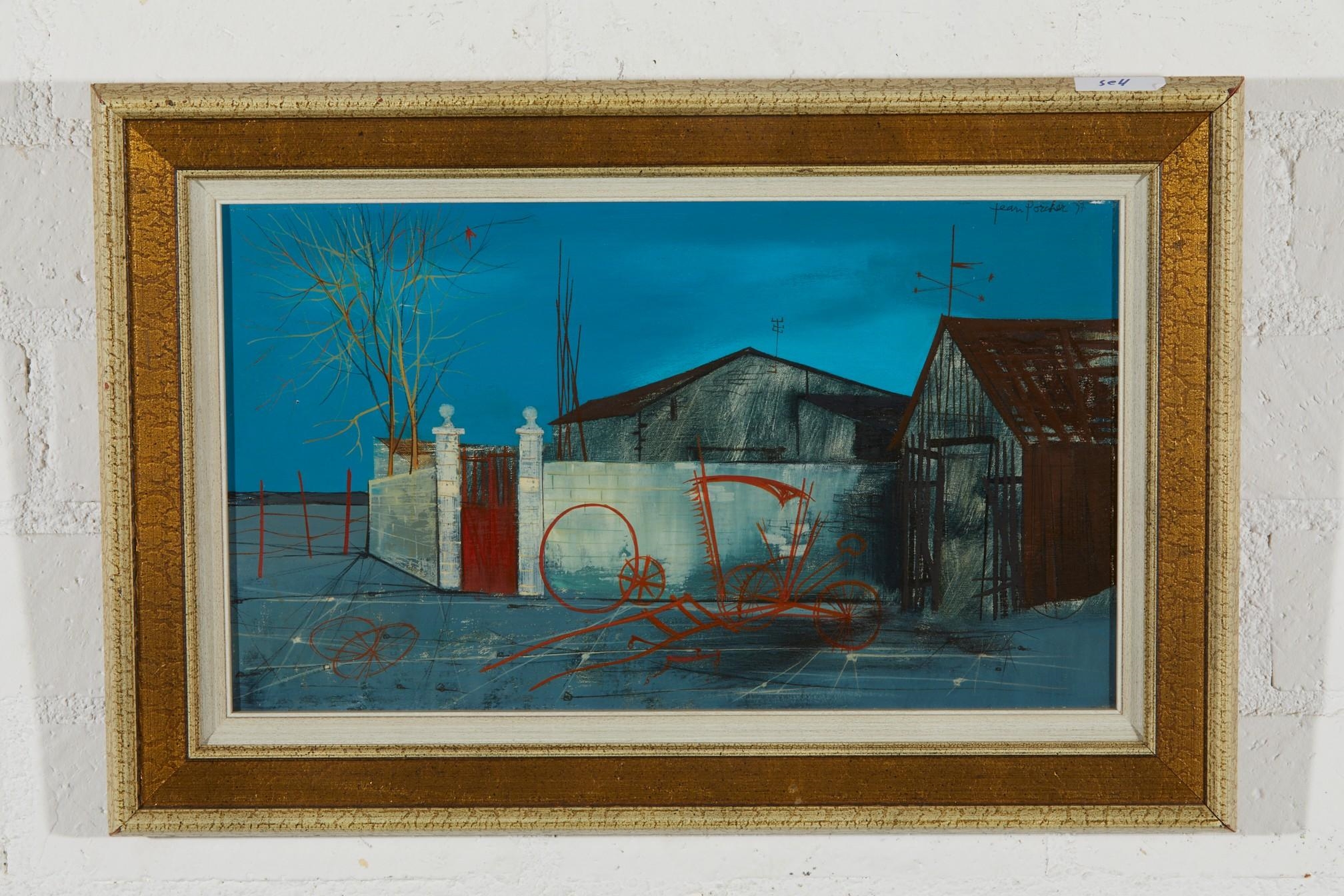 Jean Porcher | Wagons before buildings | MutualArt