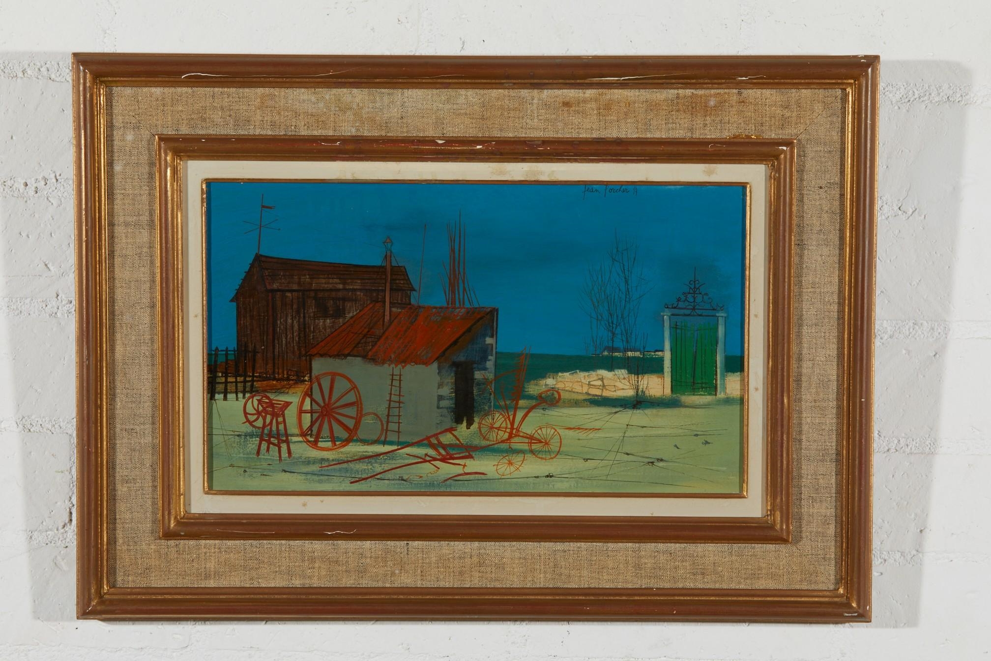 Jean Porcher | Wagons before buildings | MutualArt