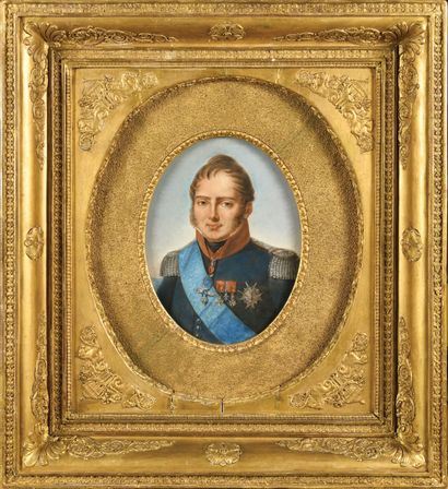 French School, 19th Century | The Duke of Berry in full face bust ...