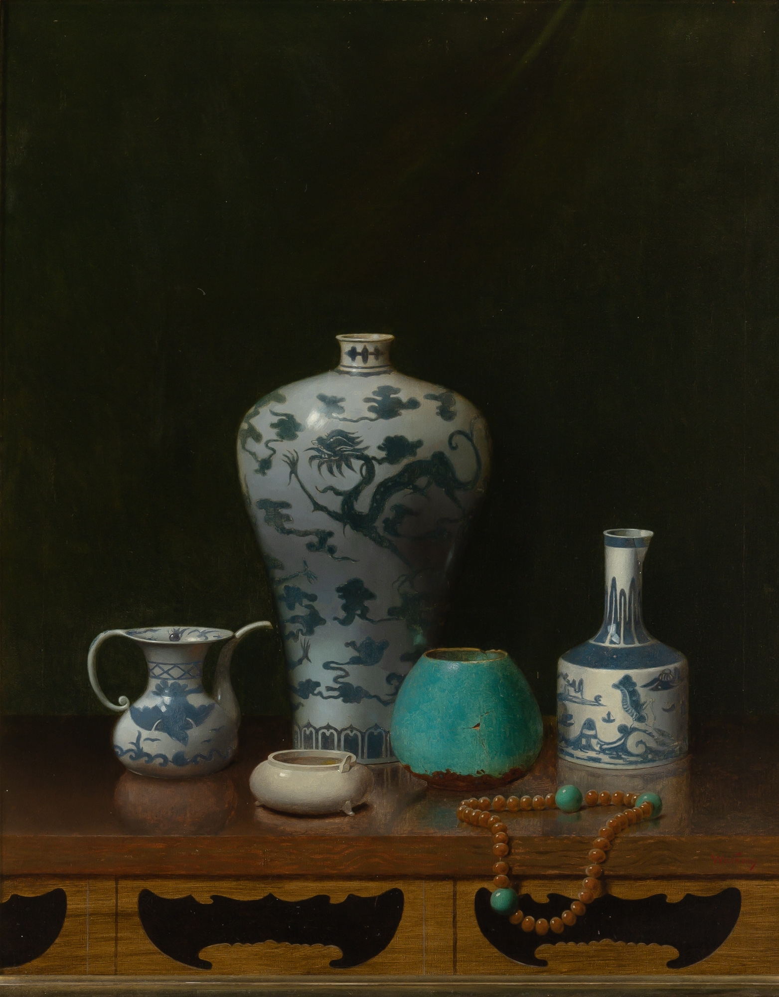 Harry Wilson Watrous | Still Life with Blue and White Porcelain | MutualArt