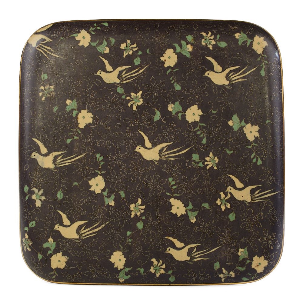 Namikawa Sosuke | Namikawa Sosuke Cherry Blossom Cloisonne Enamel Tray ...
