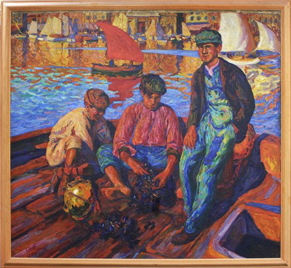 Augustin Carrera | YOUNG MUSCLE GATHERERS (1907) | MutualArt