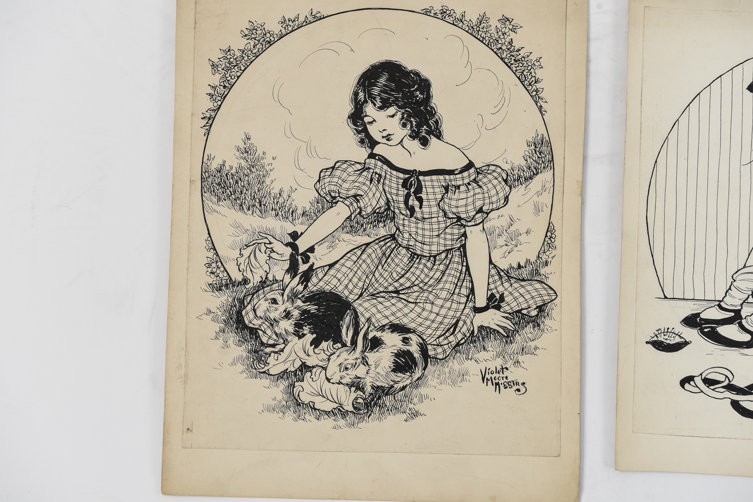 Violet Moore Higgins | 5 sheets with pen and ink illustrations | MutualArt