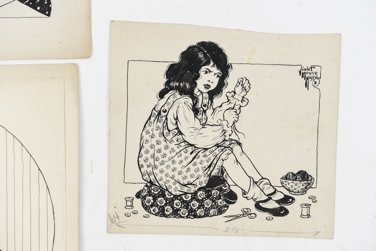 Violet Moore Higgins | 5 sheets with pen and ink illustrations | MutualArt