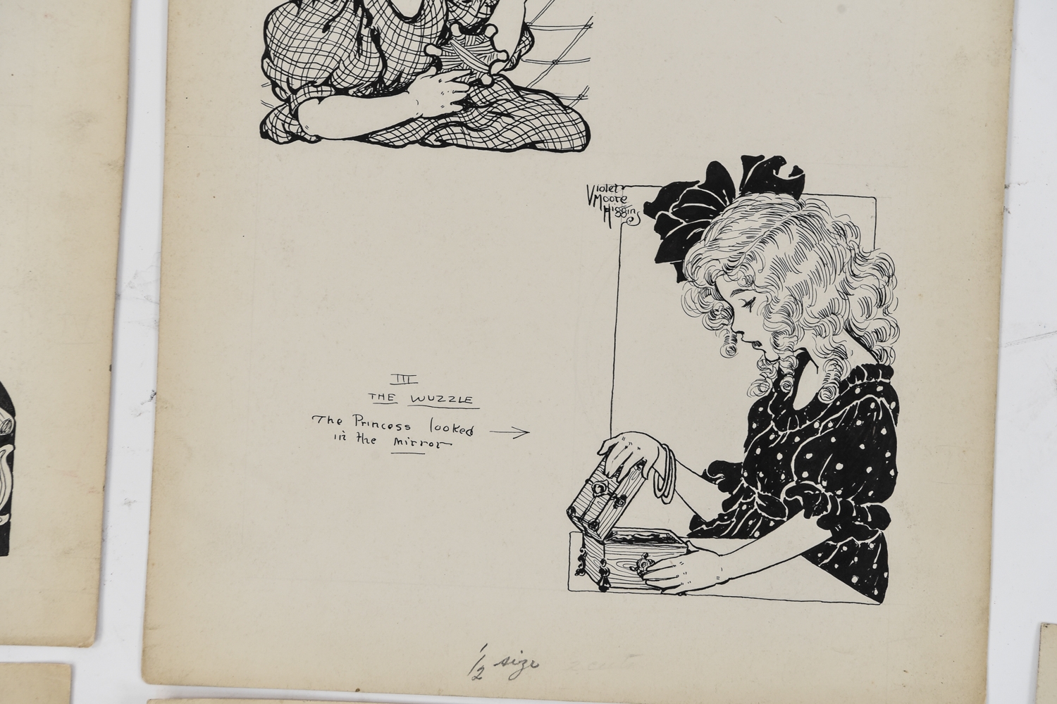 Violet Moore Higgins | 5 sheets with pen and ink illustrations | MutualArt