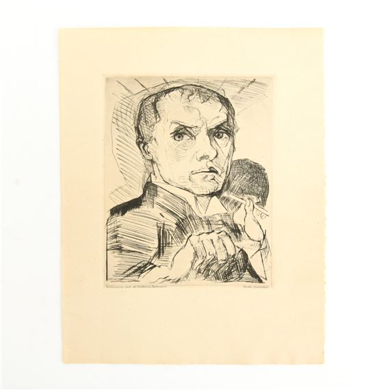 Max Beckmann | Dry point etching with publication line at edge of plate ...