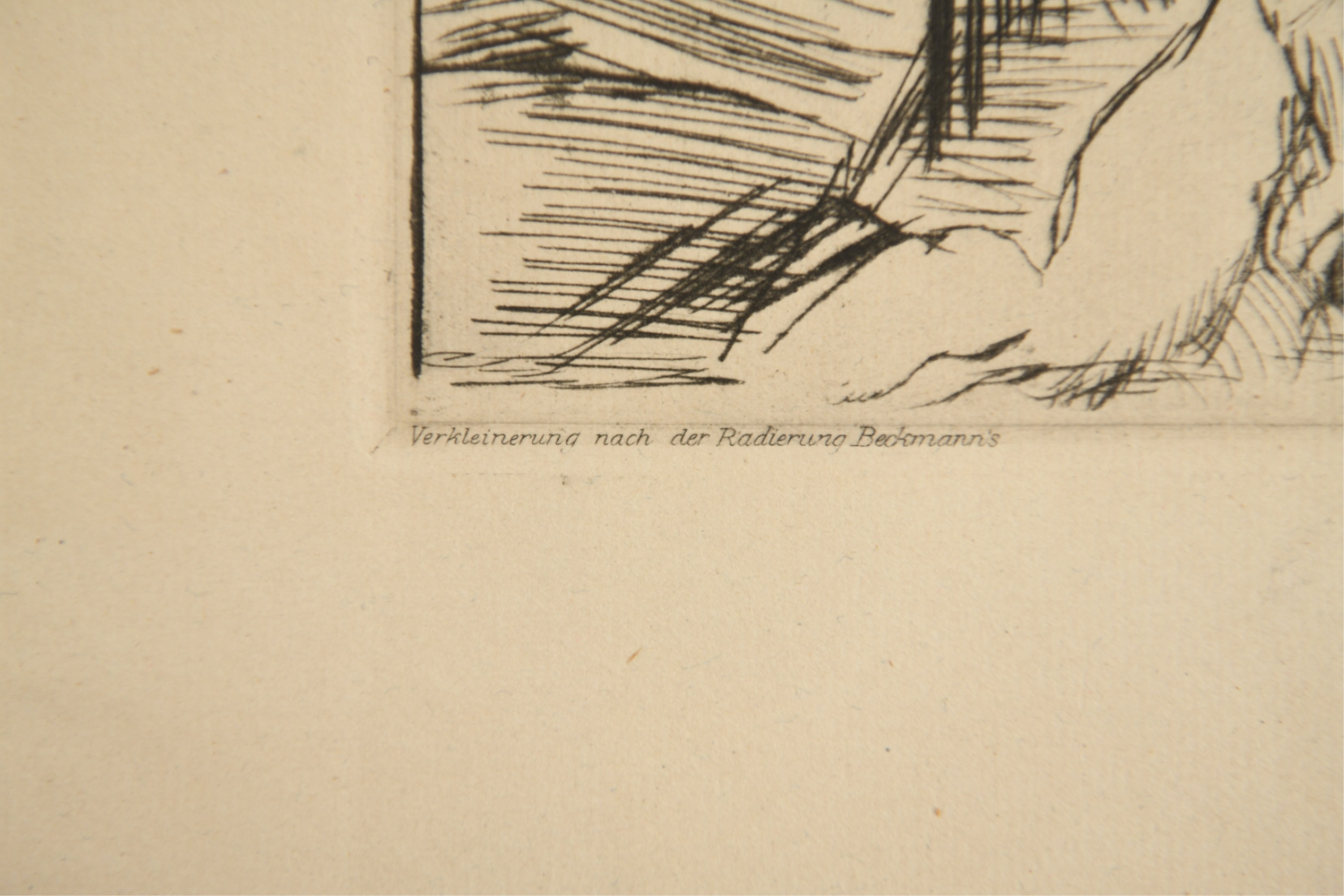 Max Beckmann | Dry point etching with publication line at edge of plate ...