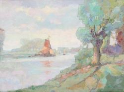 Prosper Bosteels | Voiliers sur un bras de mer | MutualArt