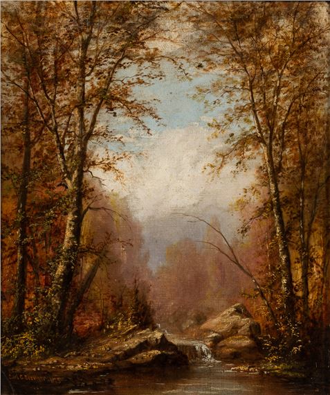 Carl Christian Brenner | Brook in an Autumn Wood (1873) | MutualArt