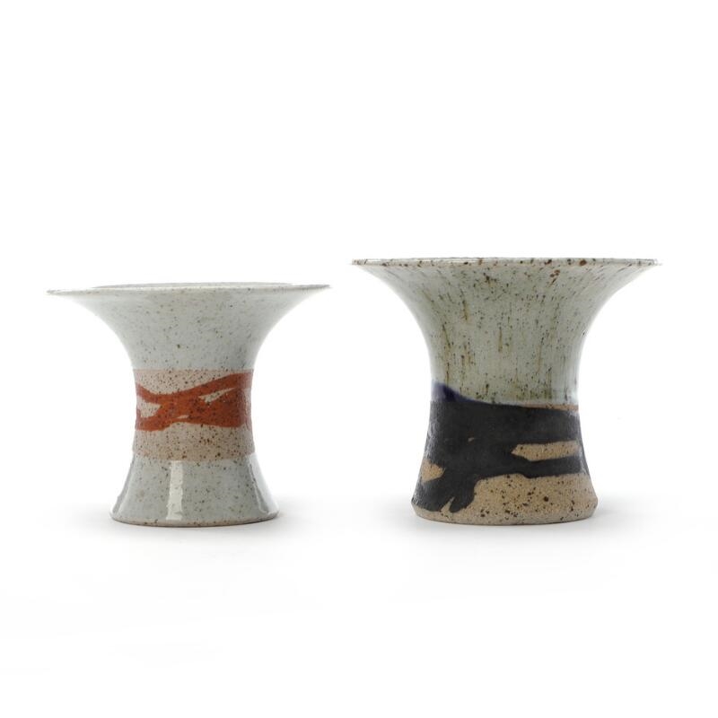 Richard Manz | A pair of stoneware vases partly decorated with ...