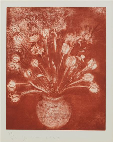 Jim Dine | Red Ochre Flowers (1978) | MutualArt