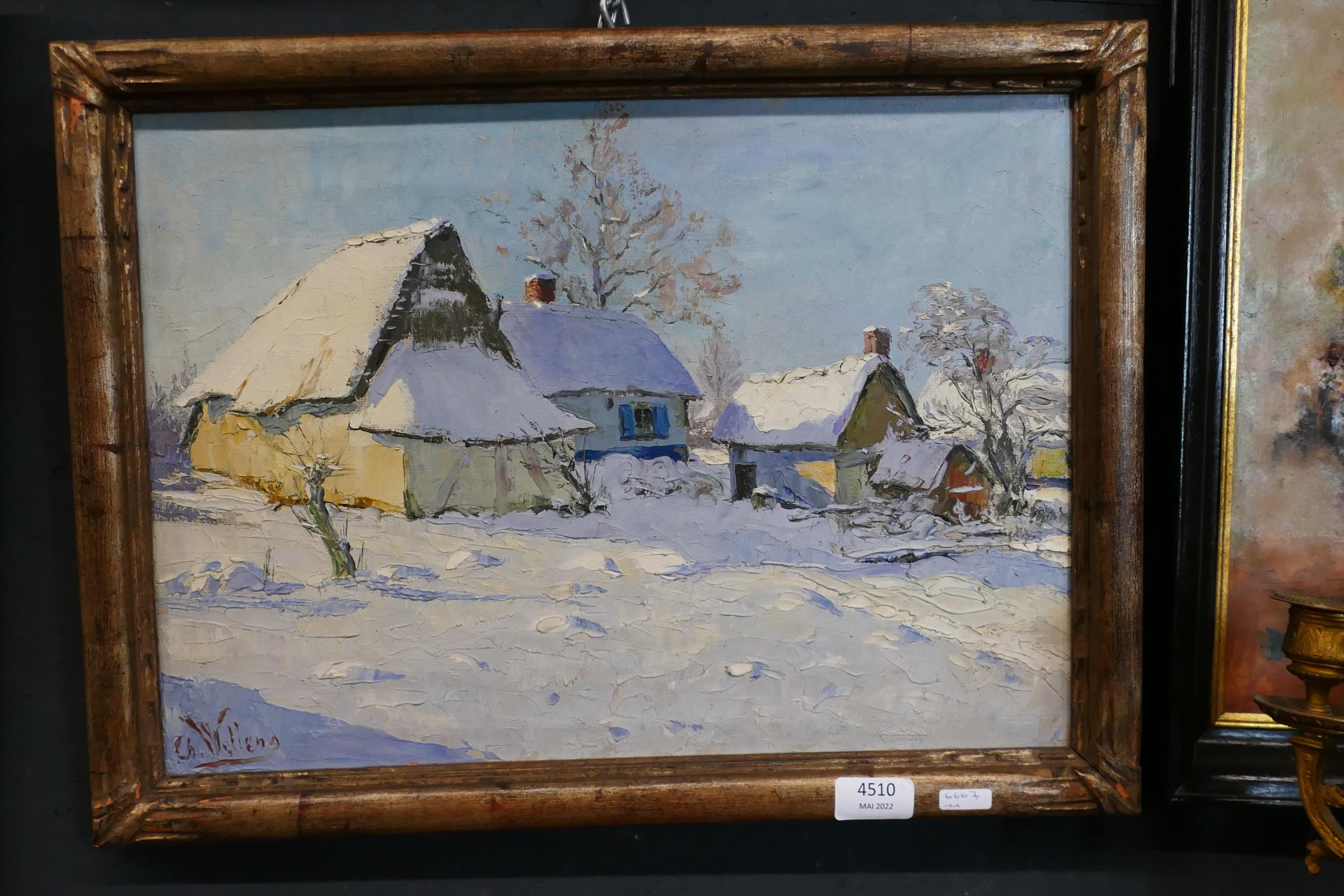 Charles Wellens | Les fermettes enneigées | MutualArt