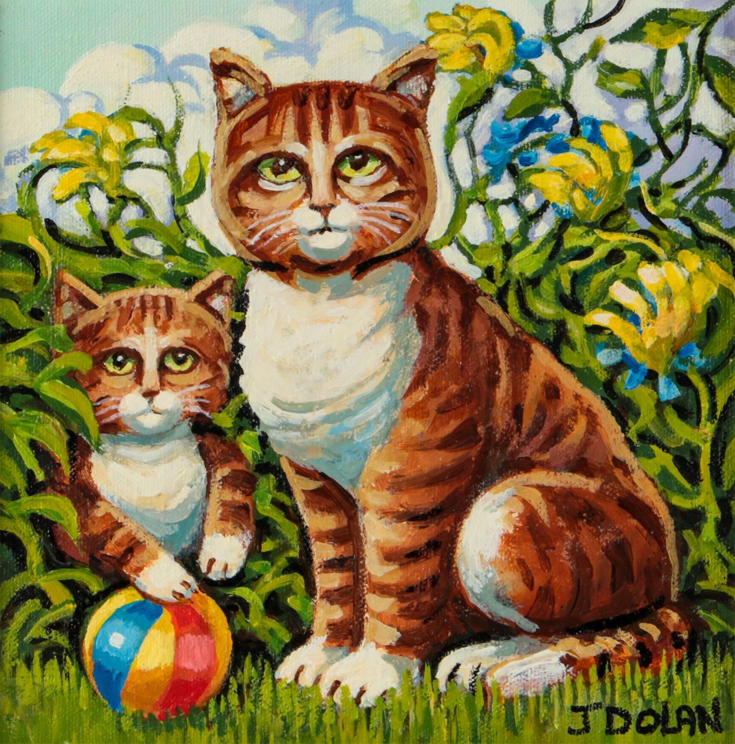 Jo Dolan | CAT WITH KITTEN | MutualArt
