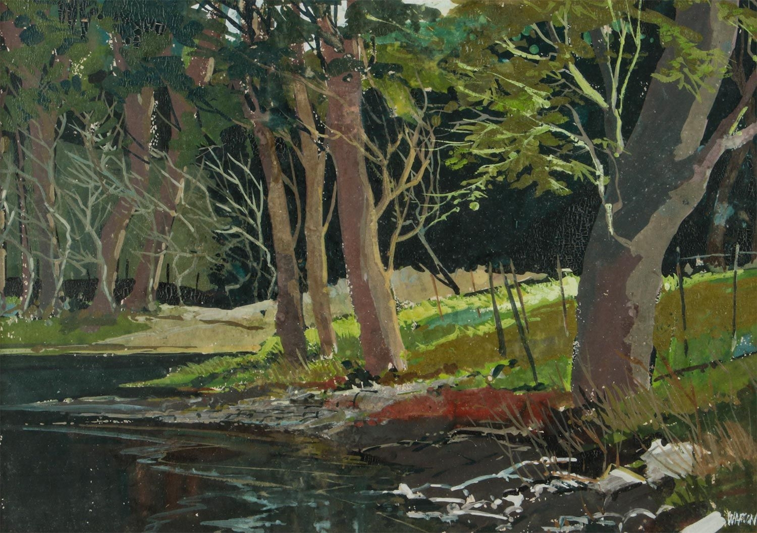 William James Watson | TREES BY THE RIVER | MutualArt