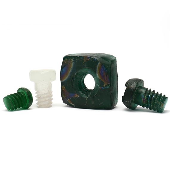 Rick Beck | Cast Glass Bolt and Three Screws (1996) | MutualArt