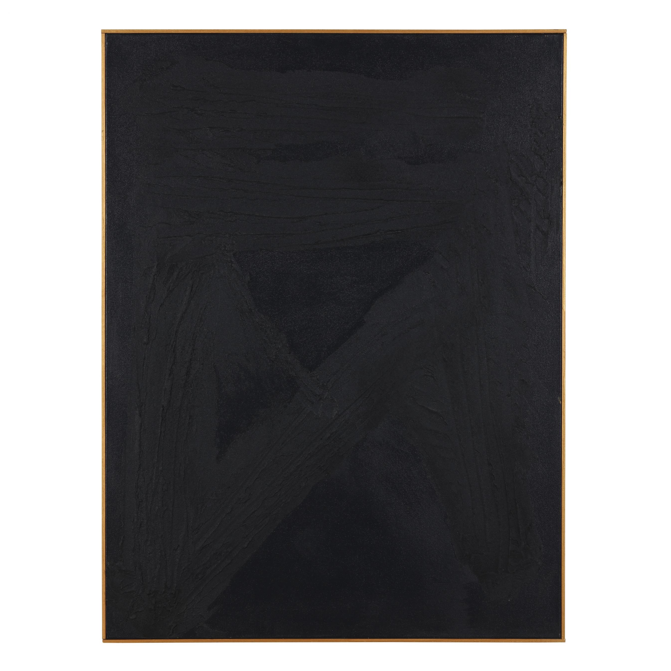 Ron Goins | A Pair of Black-on-Black Abstract Paintings | MutualArt