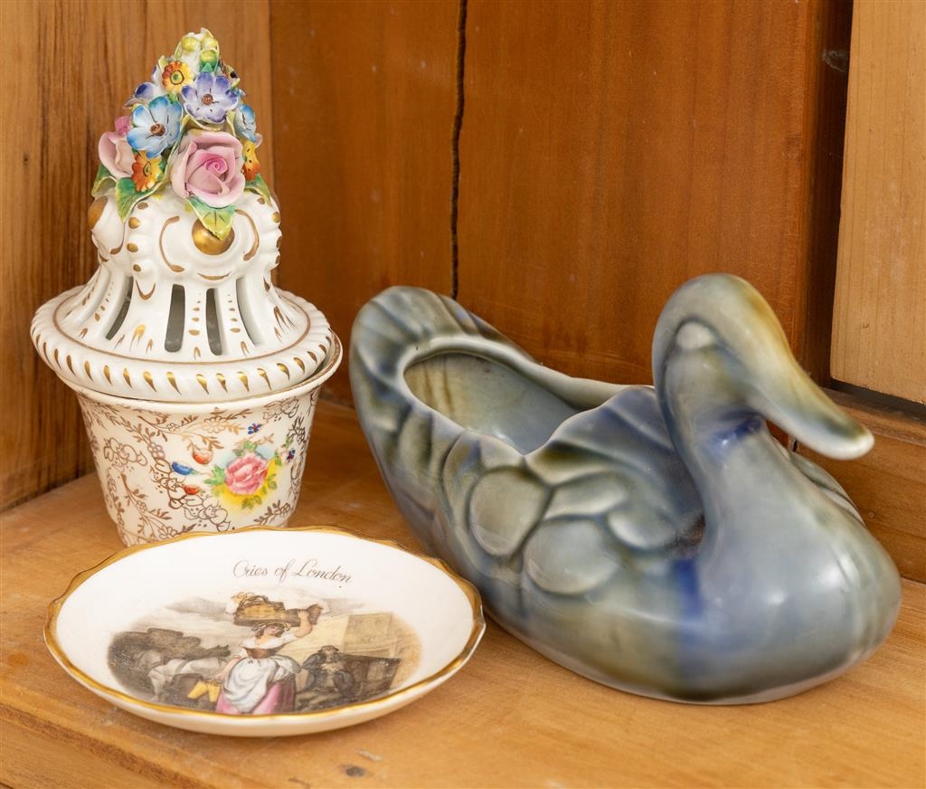 James Kent | A small group of ceramics to include a wade duck, A James ...