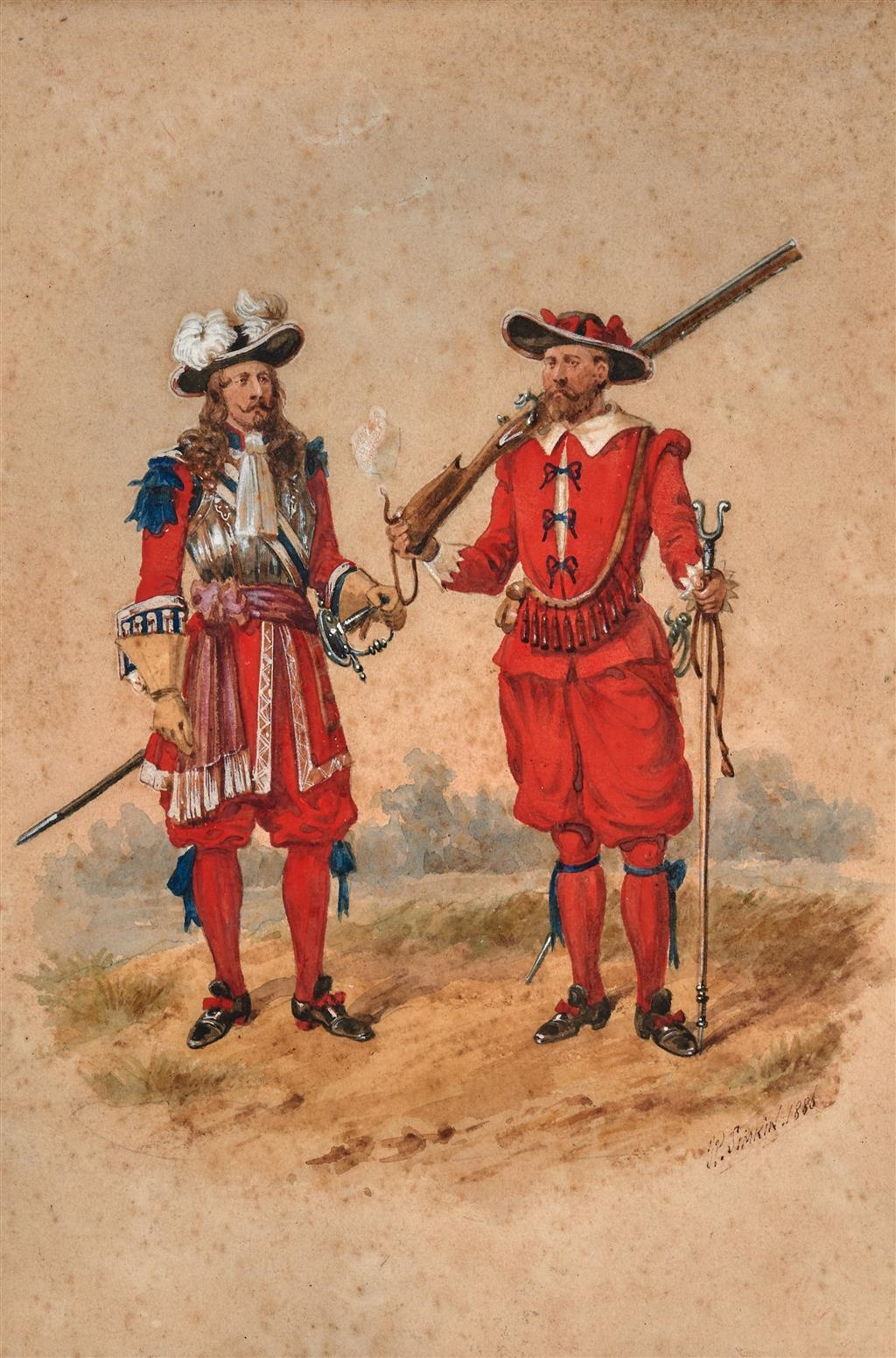 Richard Simkin | English Soldiers From 1660 (1886) | MutualArt