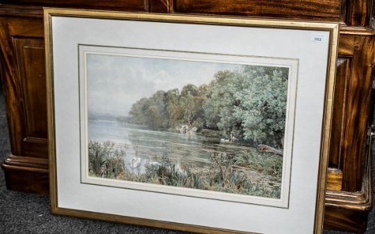 Thomas Henry Hunn | Watercolour River Landscape by Thomas He | MutualArt
