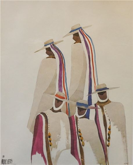 Noal Betts | Five Figures with Hats | MutualArt