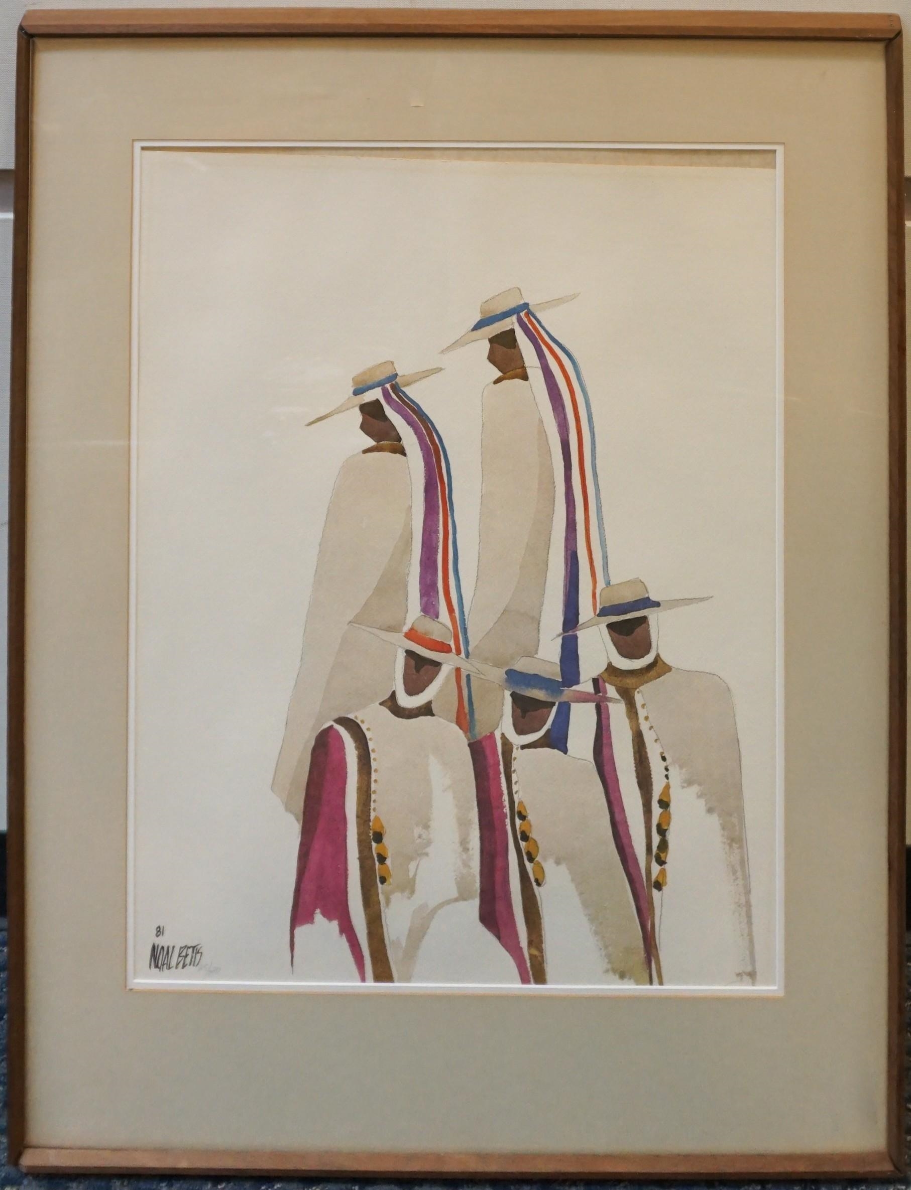 Noal Betts | Five Figures with Hats | MutualArt