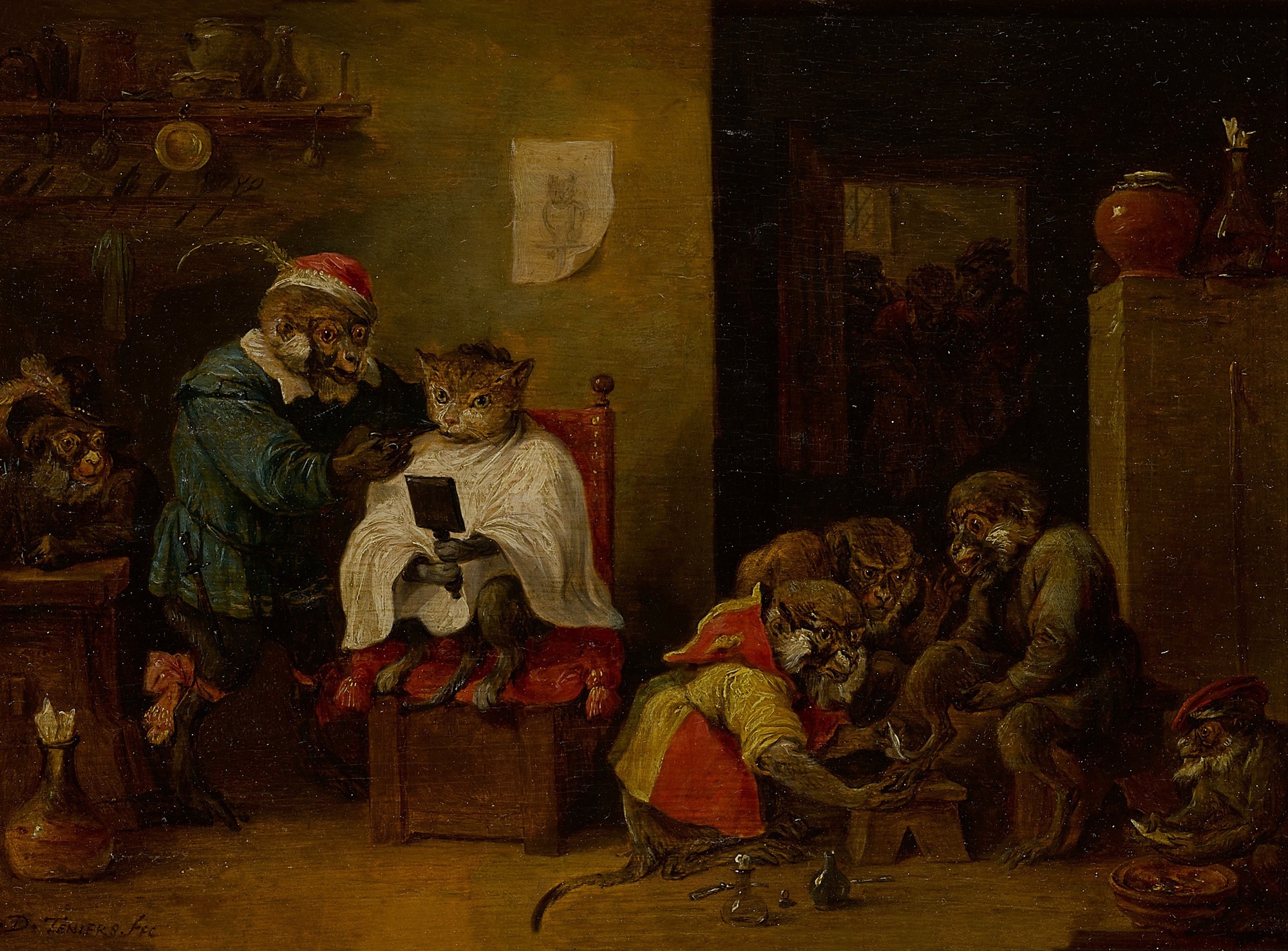 David Teniers the Younger | Monkey barber shop | MutualArt