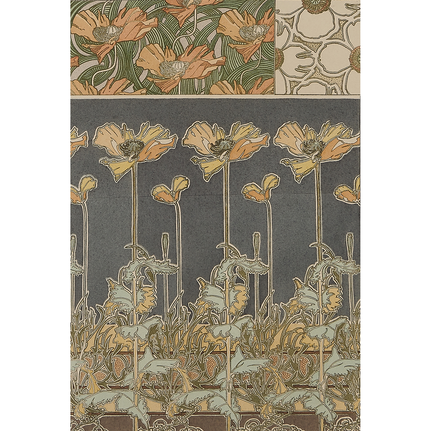 Alphonse Mucha | plate 38 (Art Nouveau poppy study) (1902) | MutualArt