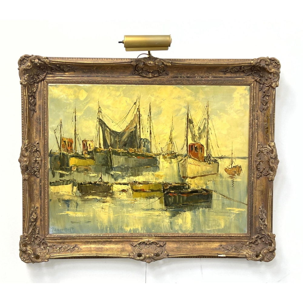 Peter Van Delft | Impressionist Boat Marina Scene Painting | Compare ...