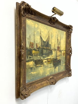Peter Van Delft | Impressionist Boat Marina Scene Painting | MutualArt