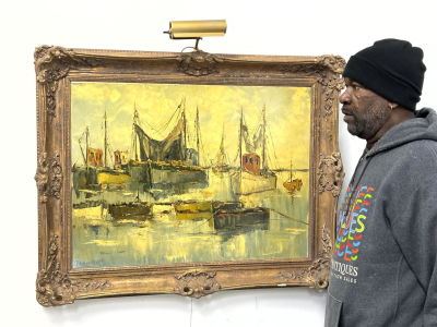 Peter Van Delft | Impressionist Boat Marina Scene Painting | MutualArt