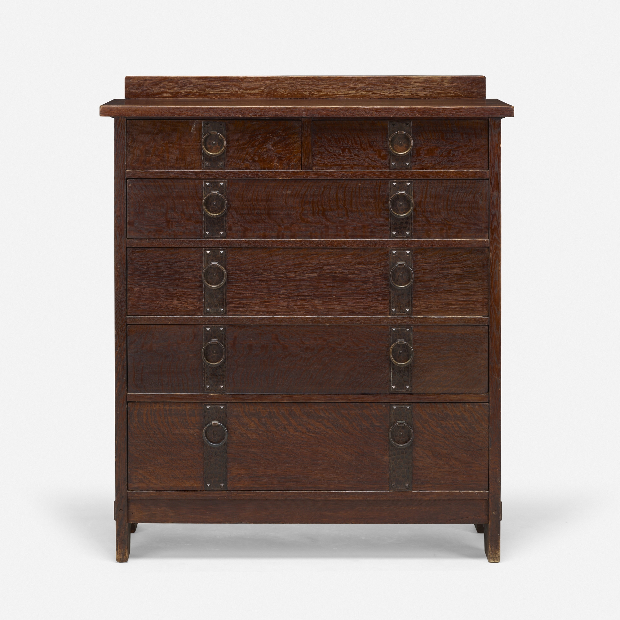 Gustav Stickley | Chest of Drawers circa 1910 oak, wrought iron, with ...