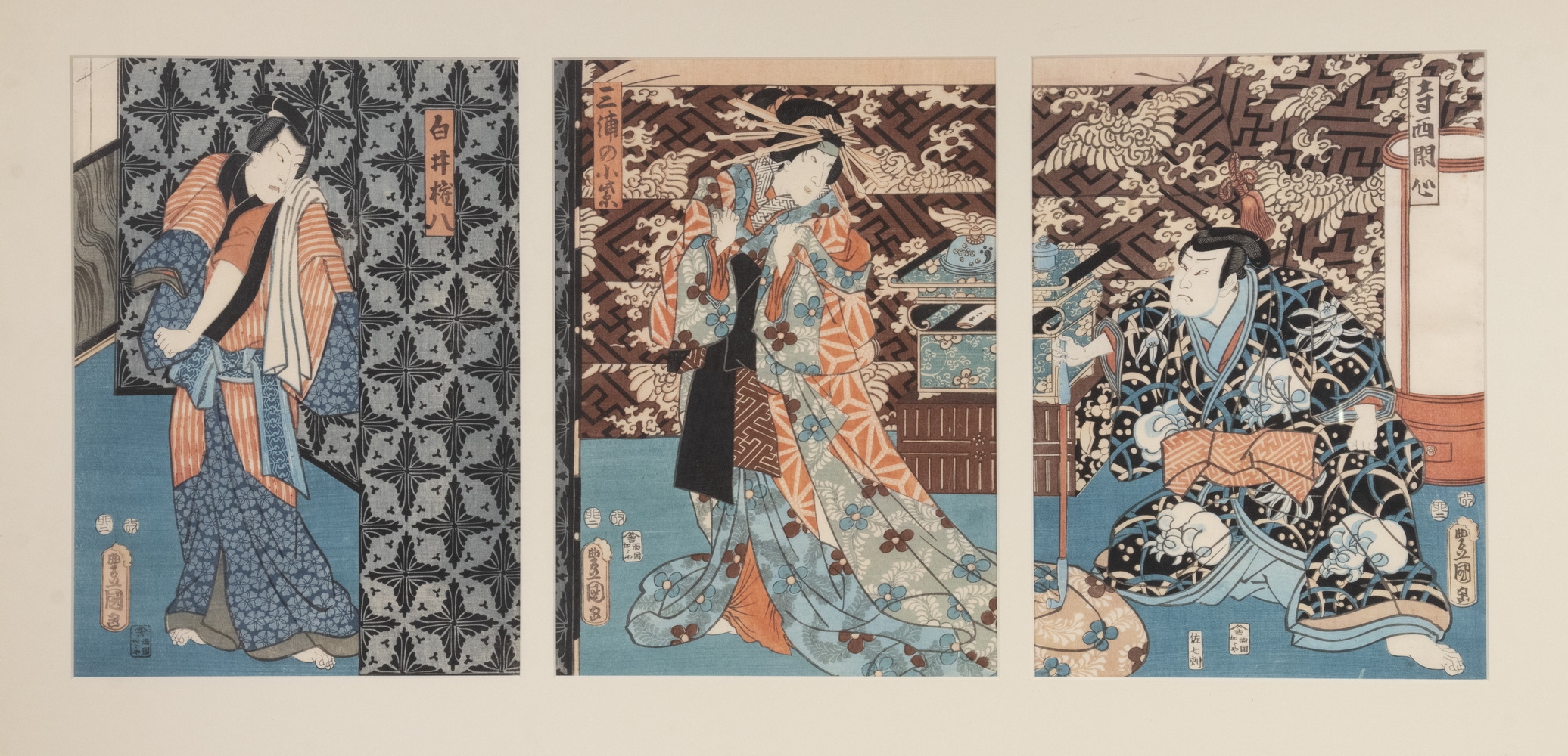 Utagawa Kunisada | Triptych of Kabuki Actors | MutualArt