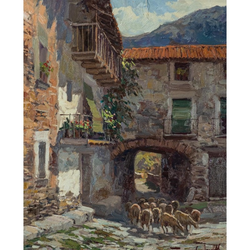 Francesc Carbonell Massabe | Pueblo con rebaño | MutualArt