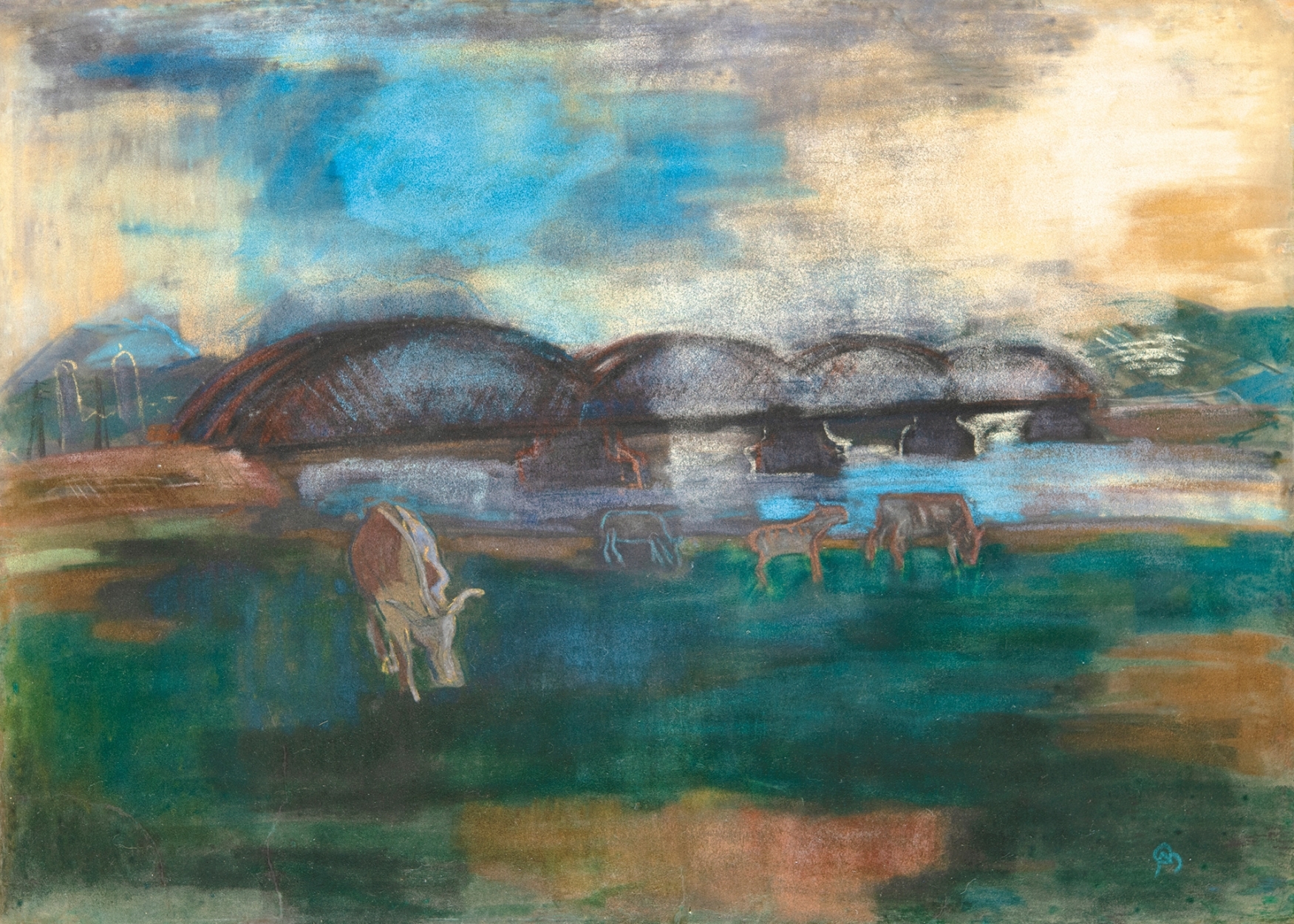 Aurél Bérnath | Bridge in Trenčín (1928) | MutualArt