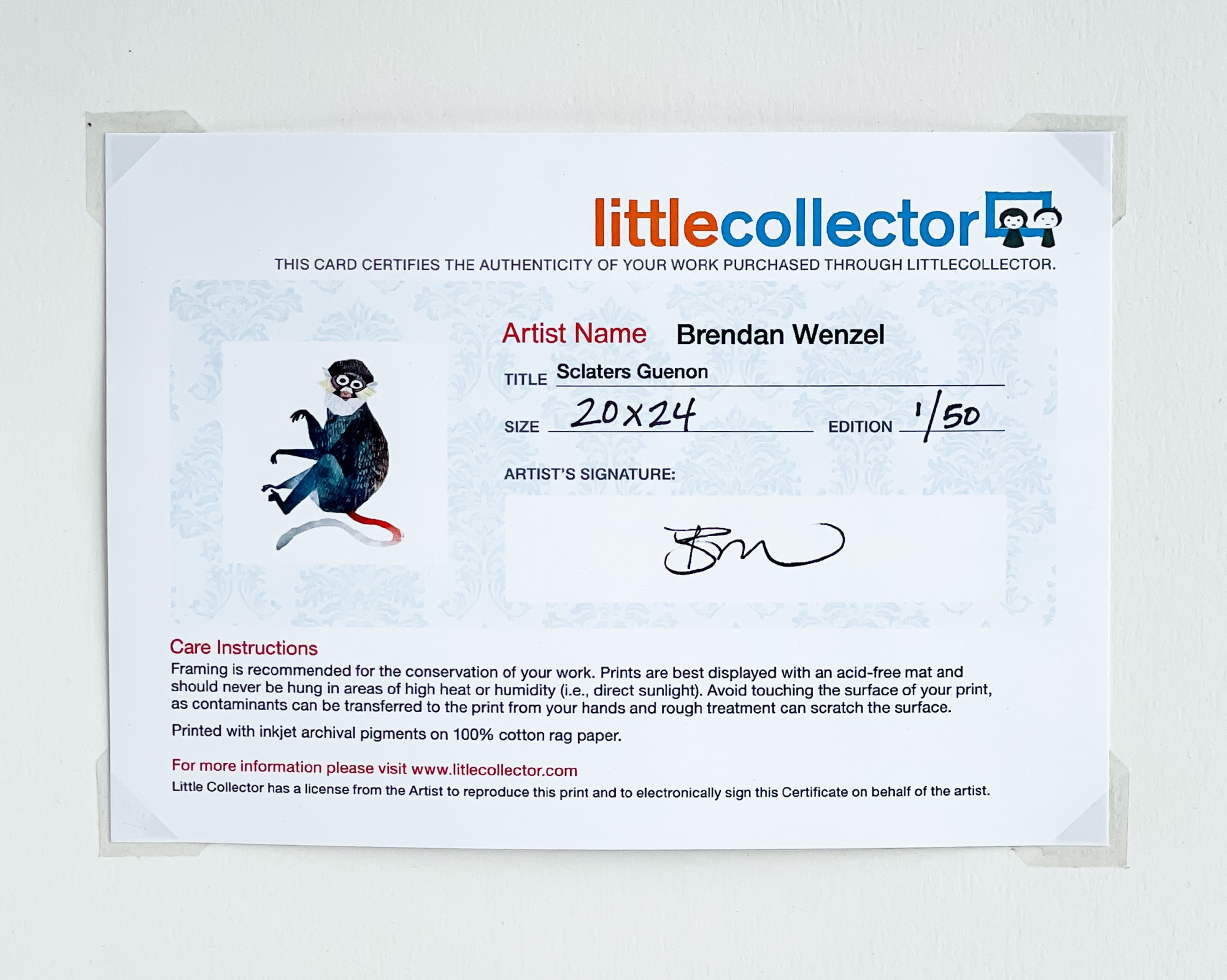 Brendan Wenzel | Sclater's Guenon | MutualArt