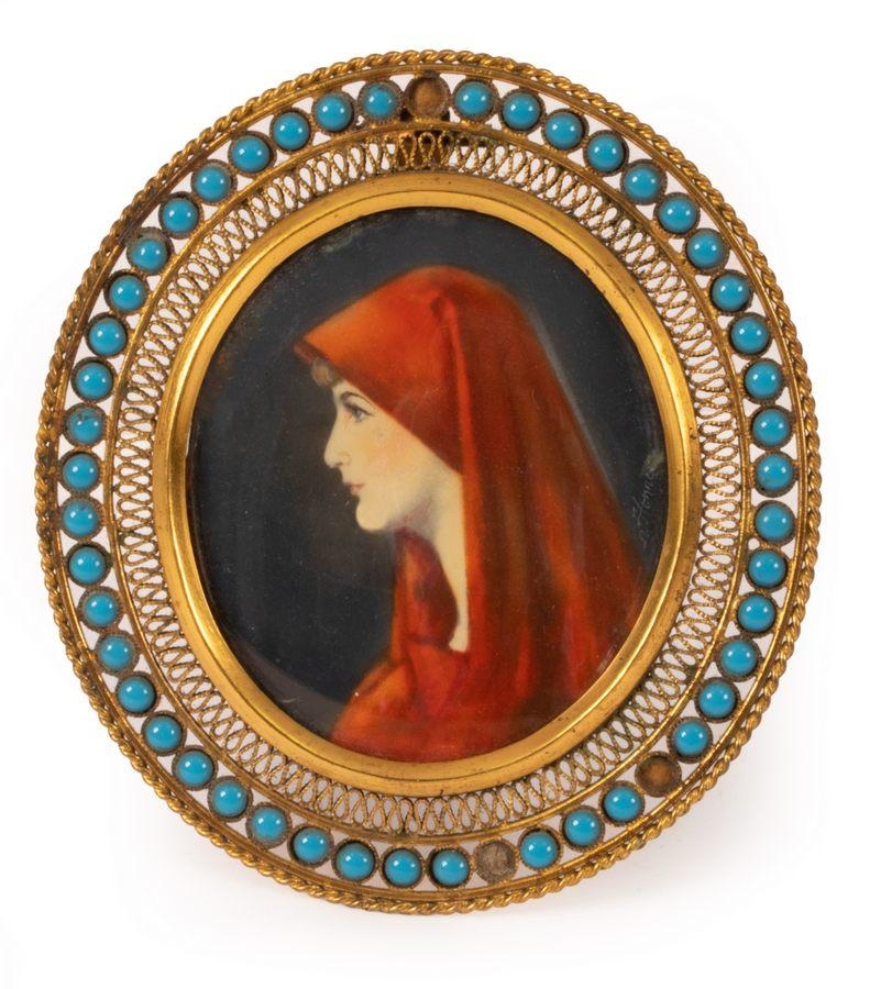 Jean-Jacques Henner | Portrait Miniature of Saint Fabiola | MutualArt