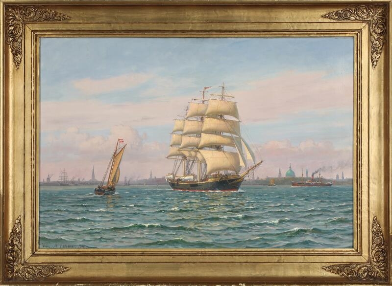 Vilhelm Carl Ferdinand Arnesen | The Danish ship Georg Stage out side ...