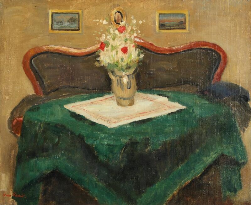 Carl Fischer | Portrait of a Woman Wearing a Red Hat | MutualArt