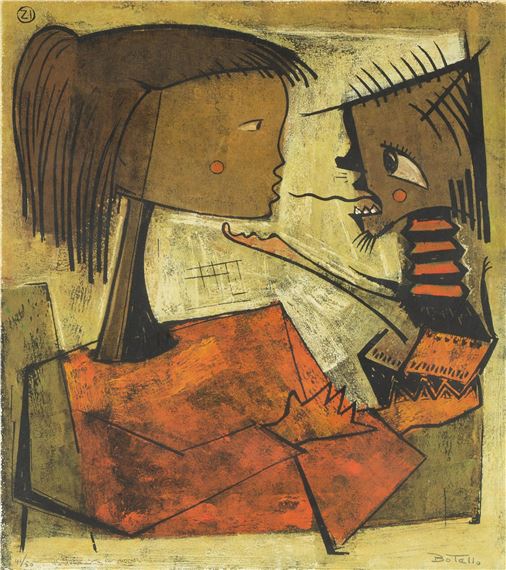 Ángel Botello | ANGEL BOTELLO : GIRL WITH JACK IN THE BOX | MutualArt