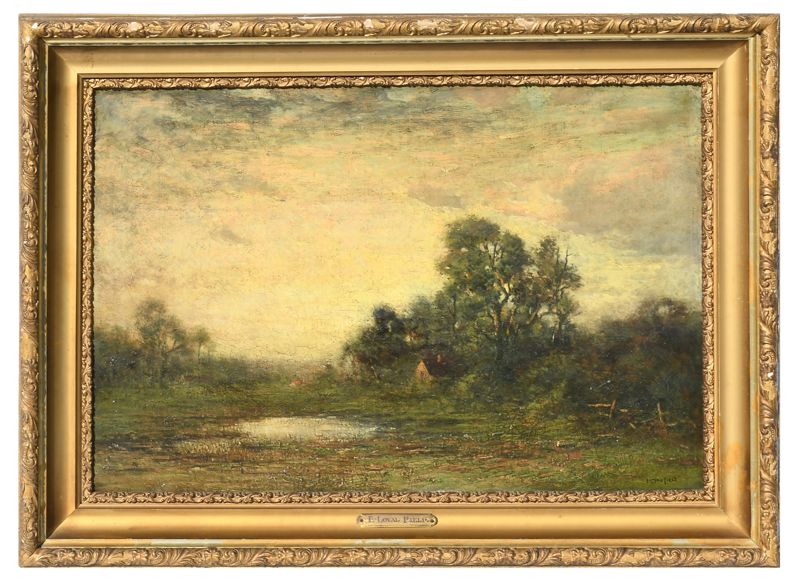 Edward Loyal Field | Pastoral Tonalist Country Landscape with Pond and ...
